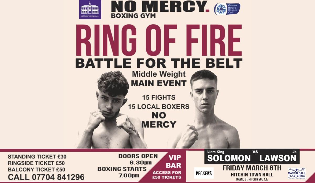 Ring of Fire, Battle for the Belt - Hitchin Town Hall